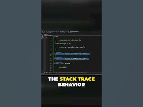 Stack Trace Differences In #CSharp #dotnet - YouTube