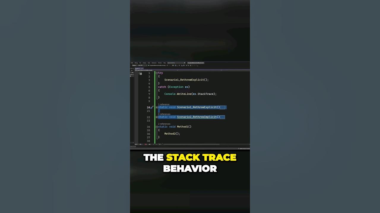Stack Trace Differences In #CSharp #dotnet - YouTube