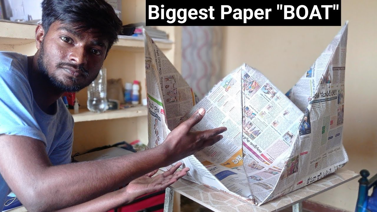 We Made Biggest BOAT From News Paper | How to make paper BOAT ...