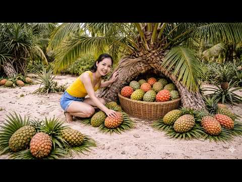 Harvesting sea pineapples 1000+🍍and taking them to the market to sell.