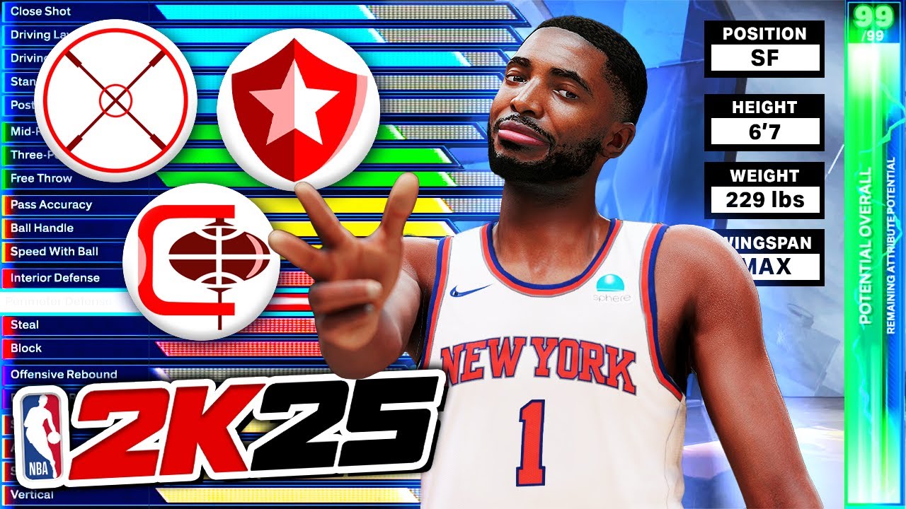 NBA 2K25 Best 6'7 Lockdown Build Template with HOF/LEGEND Badges - YouTube