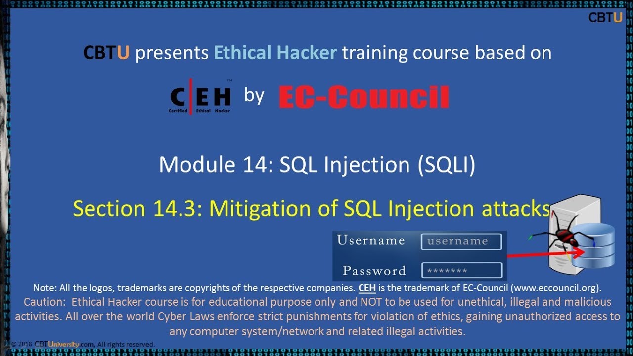 14 3 Sql Injection Attack Mitigation Techniques Youtube