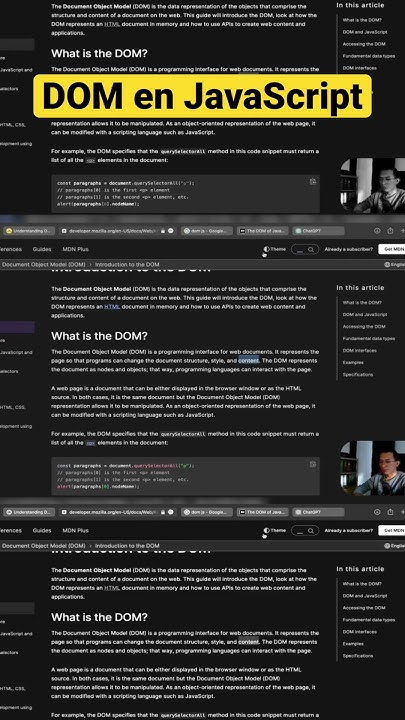Sabes qué es el DOM de JS? descubre cómo funciona en mi canal💪#javascript #desarrolladorweb ...