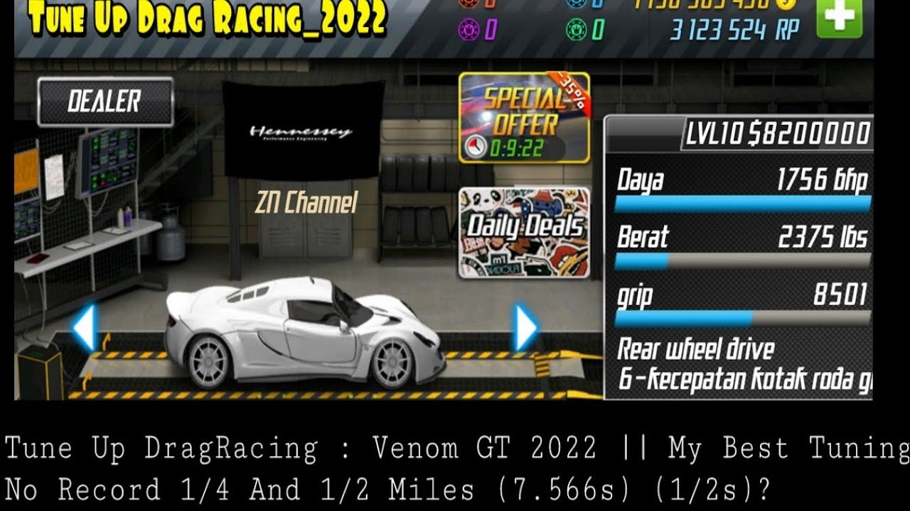 Tune Up Drag Racing Venom GT || My Best Tuning || No Record (7,566s ...