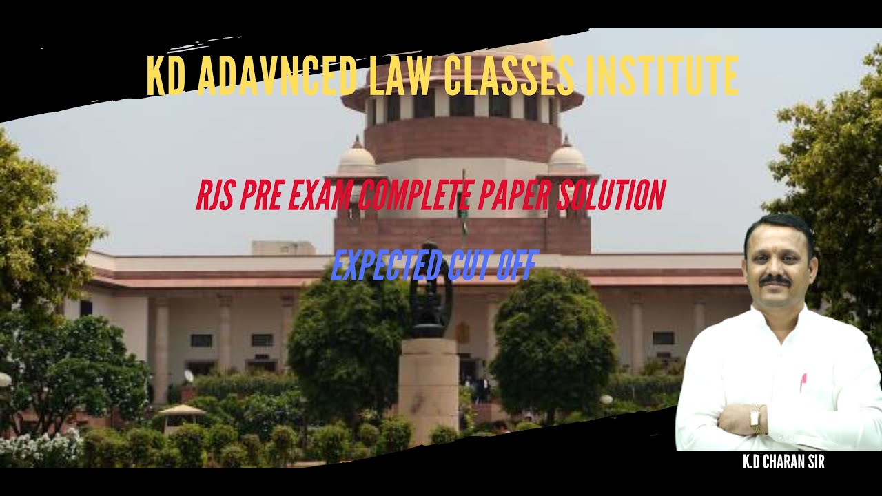 RJS PRE EXAM Complete Paper Solution + Expected Cut off / Judiciary ...