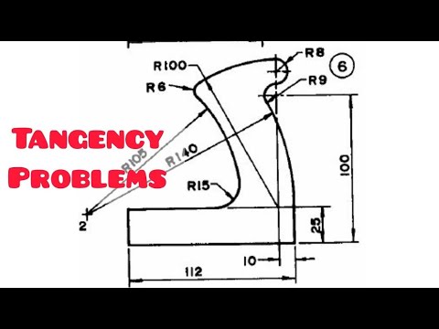 Tangency Problems - Jack Plane Handle in | Technical drawing ...