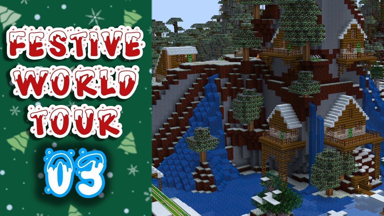 Minecraft: Festive World Tour – A House in a Mountain? (Part 3) - YouTube