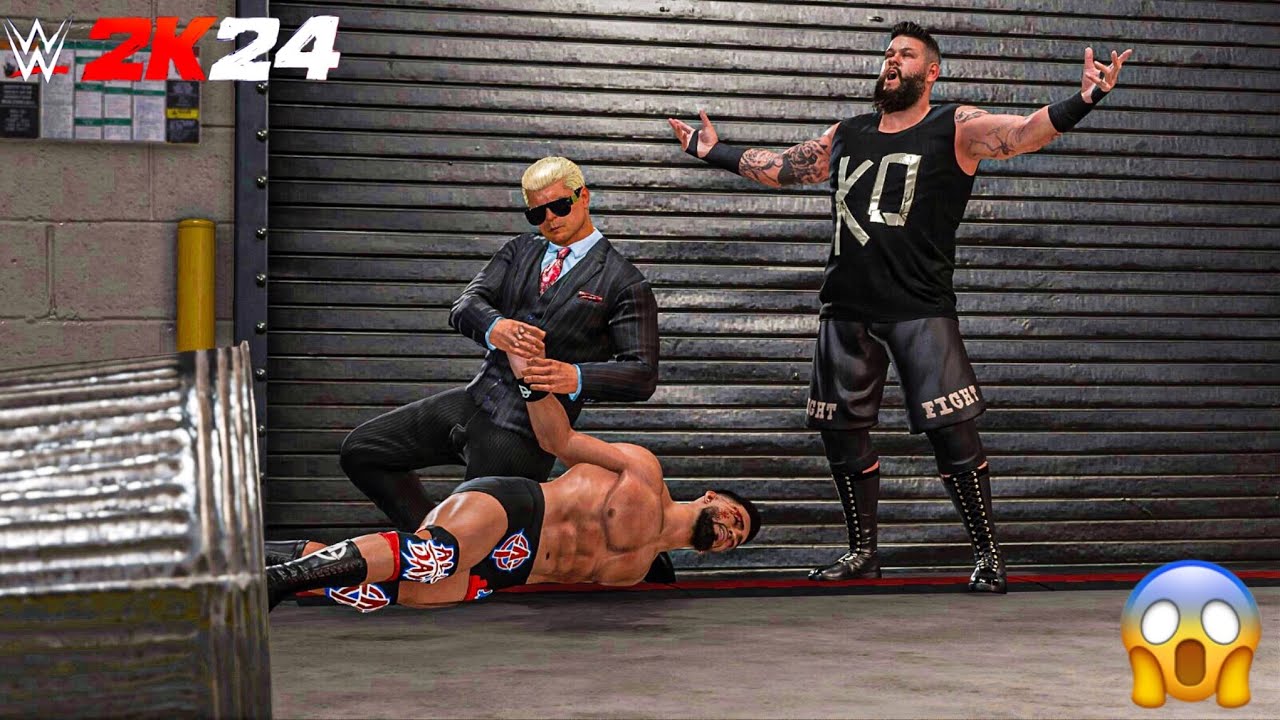 Kevin Owens and Cody Rhodes destroys Austin Theory | WWE 2K24 ...