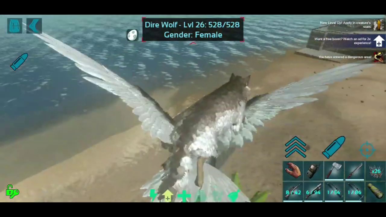 HOW TO TAME DIRE WOLF VERY EASY || SULO TAME DIRE WOLF IN ARK MOBILE ...