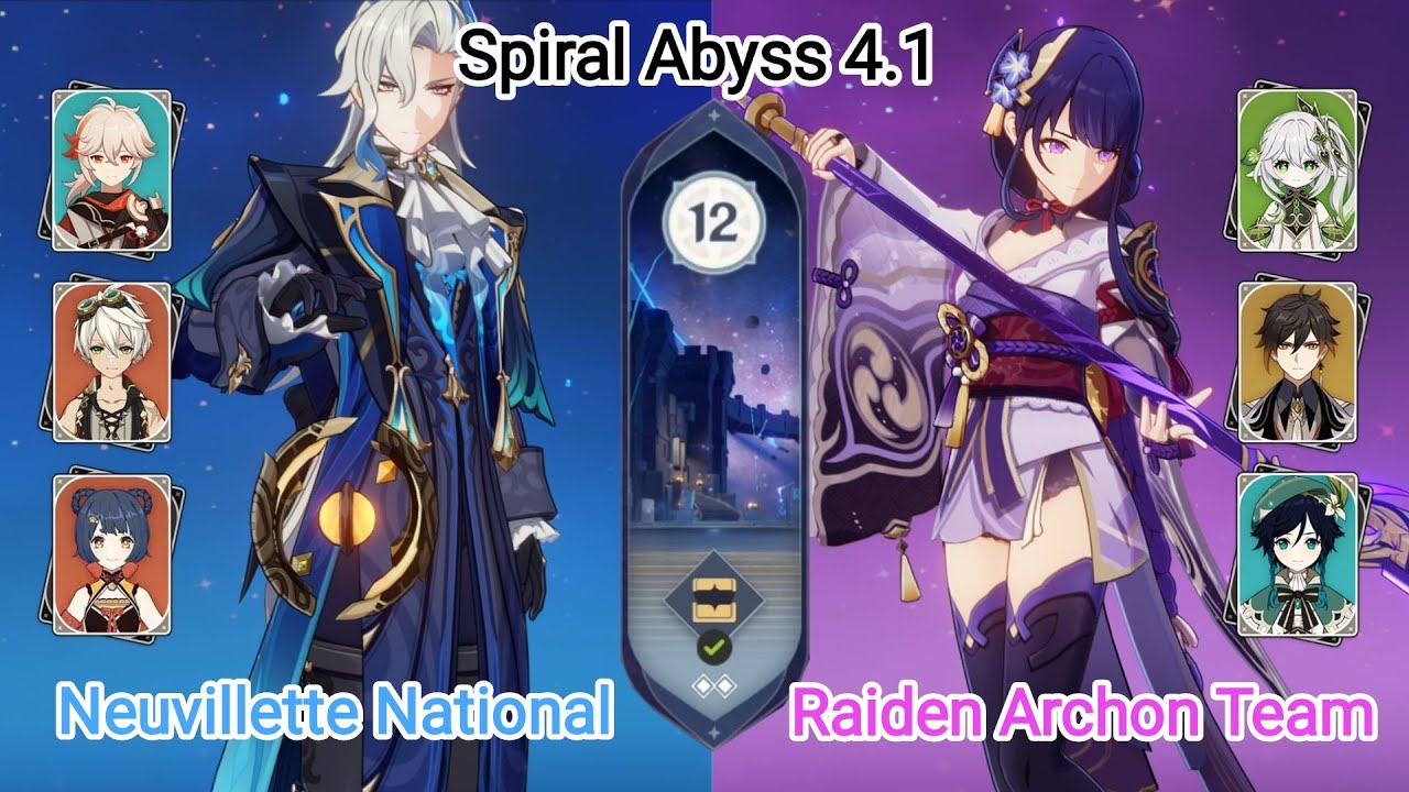 C0 Neuvillette National & C0 raiden archon team - Spiral Abyss 4.1 ...