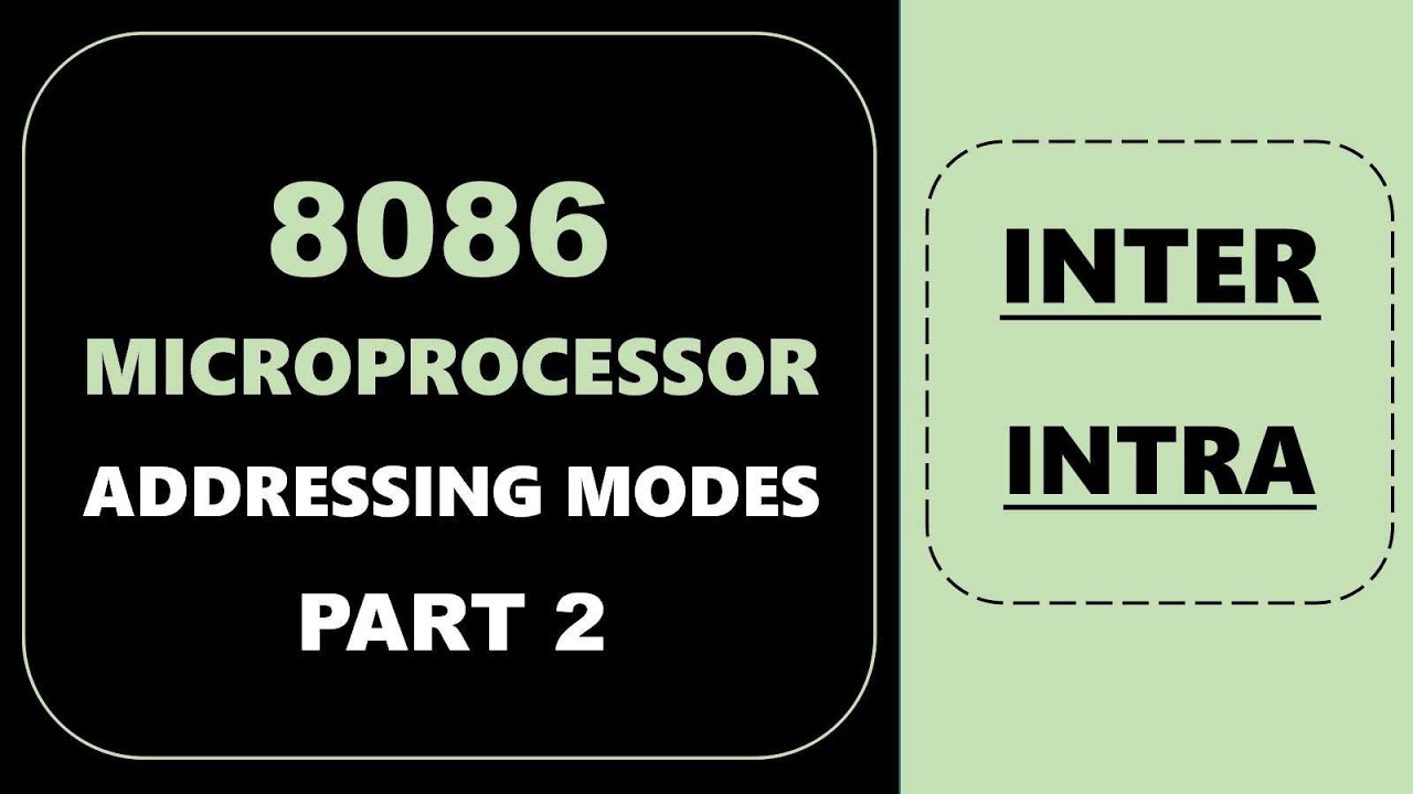8086 microprocessor || Addressing Modes || PART 2 || INTER / INTRA ...