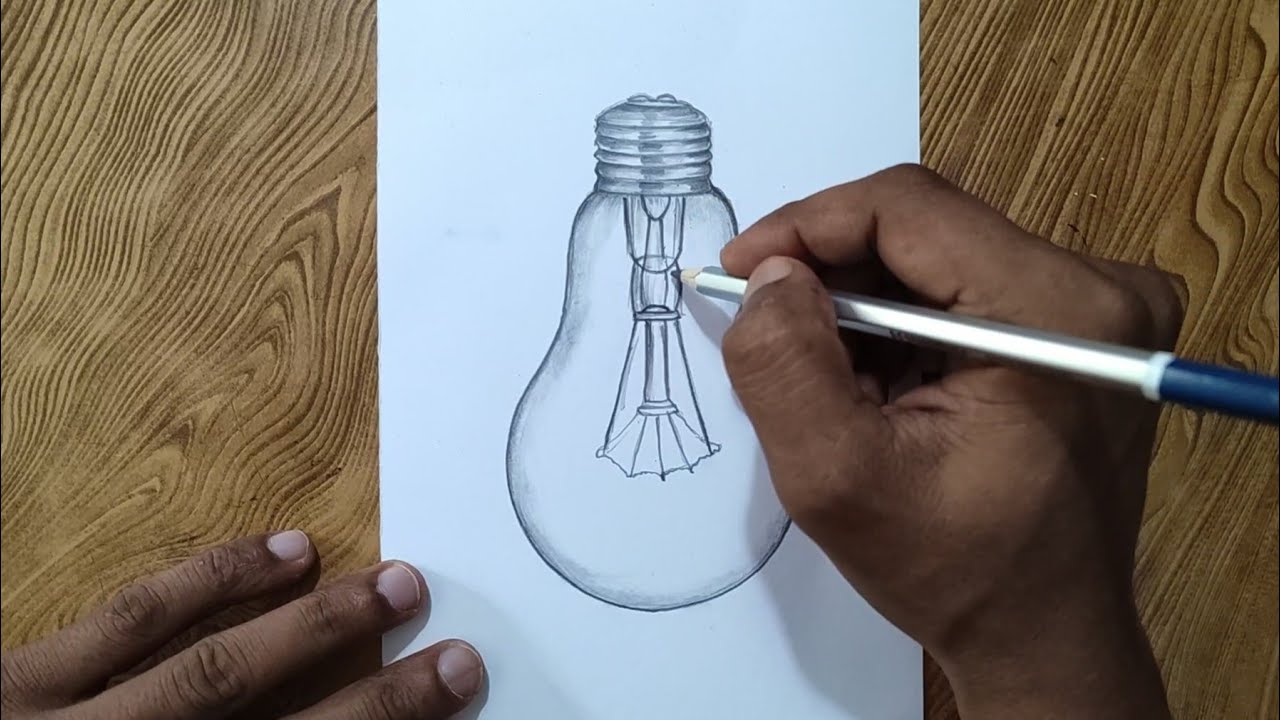 How to draw Electric bulb step by step so easy - YouTube