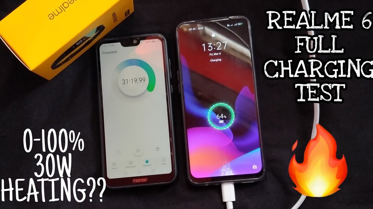 Realme 6 Full Charging Test from 0-100% : 4300mAh battery under 60 ...