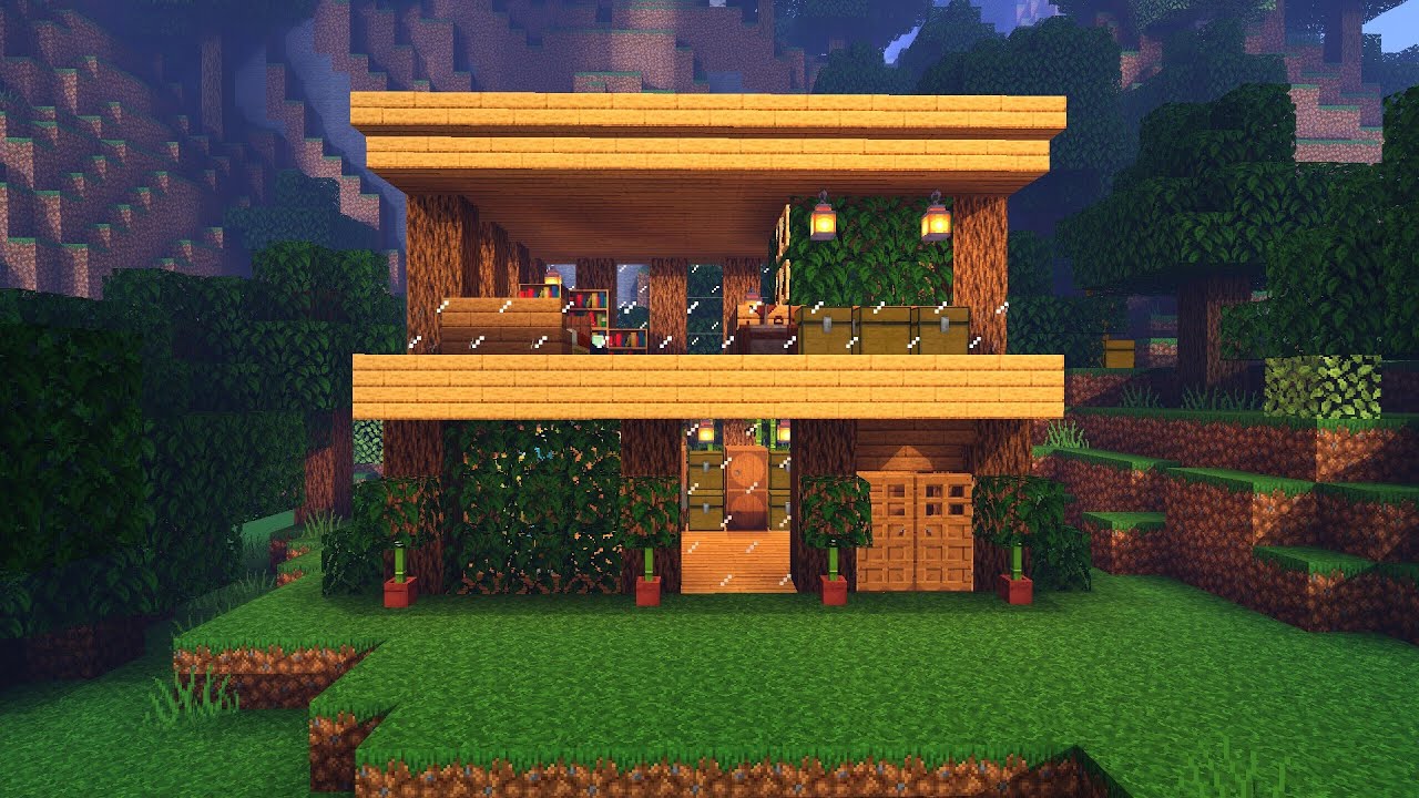 ⚒️ Minecraft Tutorial | How To Build a Simple Oak Survival House - YouTube