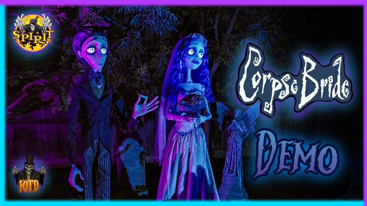 Spirit Halloween 2024 Emily and Victor animatronics From CORPSE BRIDE ...