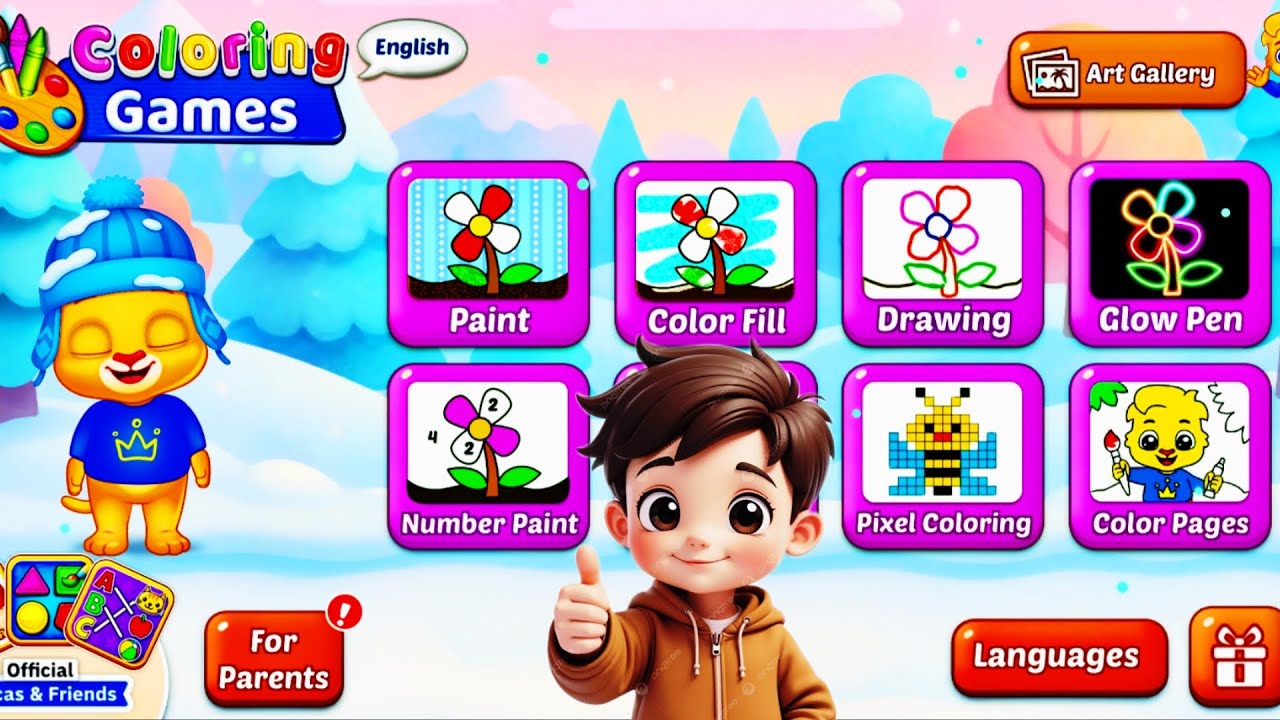 Coloring Game Video Kids Painting fill Drawing Colow pen Number pint ...