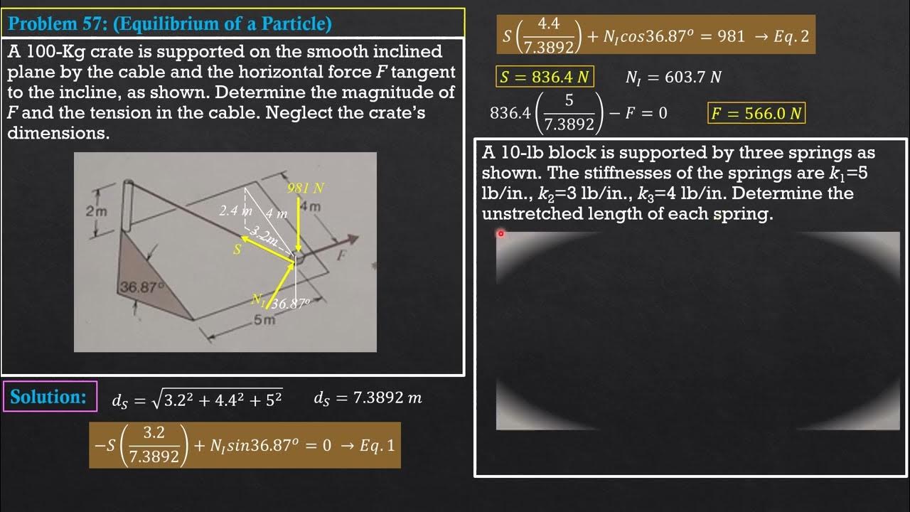 SOLVED PROBLEMS in STATICS, PROBLEMS 56 to 58 - YouTube