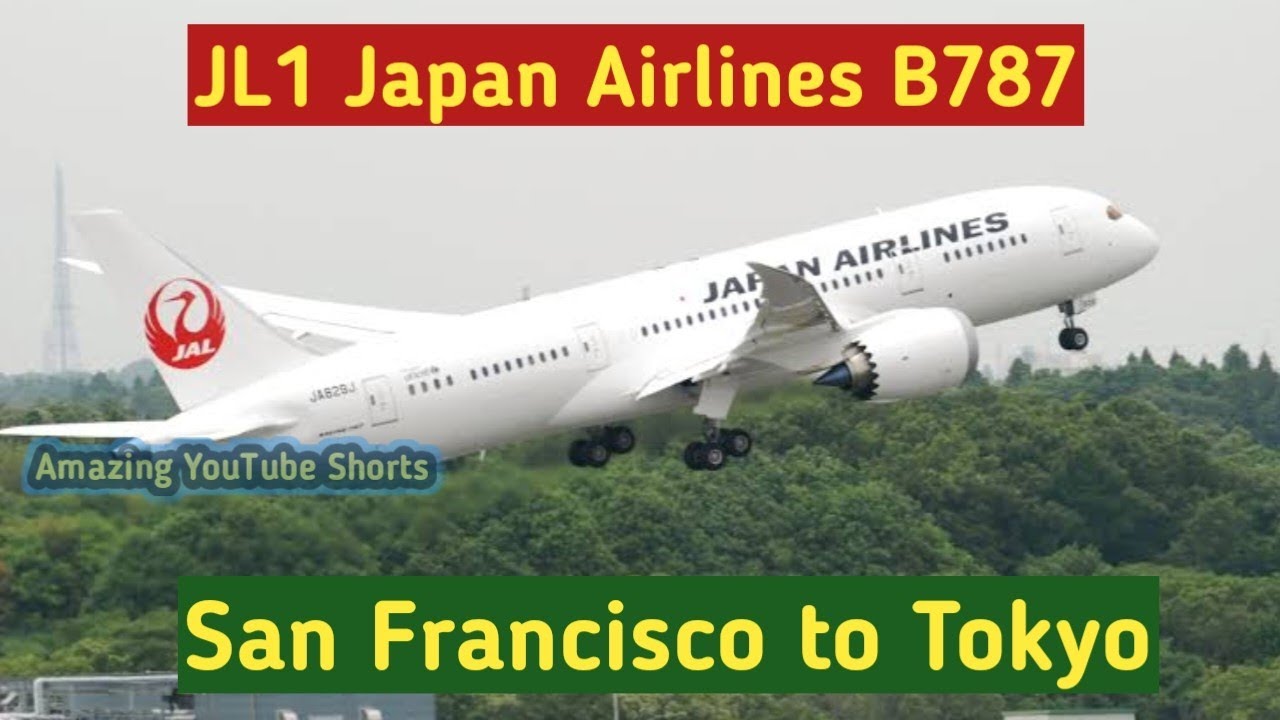 JL1 Japan Airlines B787 San Francisco to Tokyo #japanairlines #b787 # ...