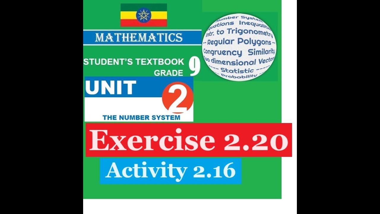 Mathematics Grade 9 Unit 2 Exercise 2.20 & Activity 2.16 (Absolute ...