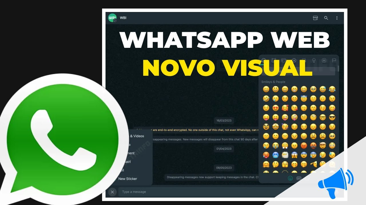 WhatsApp web beta: Novo painel de emojis e menu de compartilhamento ...