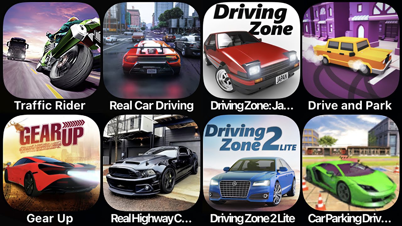 Traffic Rider, Real Car Driving, Driving Zone, Drive and Park, Gear Up ...