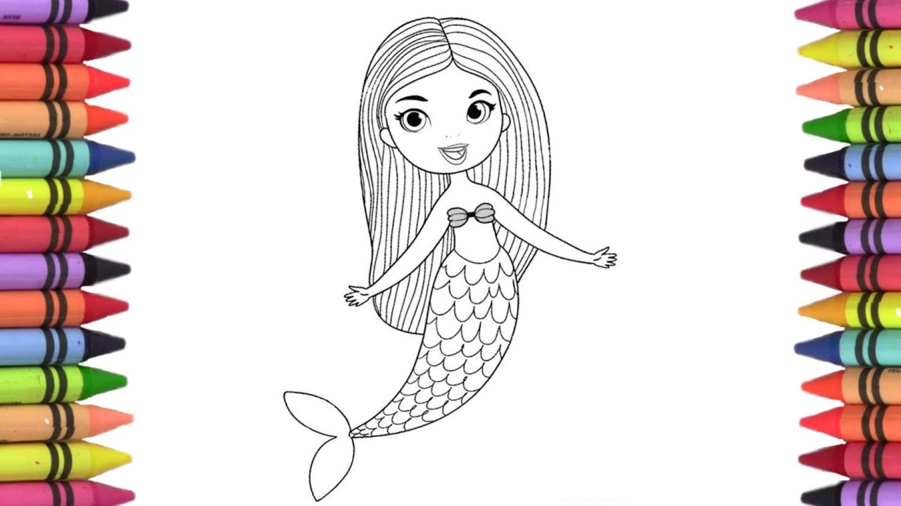 Mermaid princess drawing, Princess drawing colouring and painting for ...