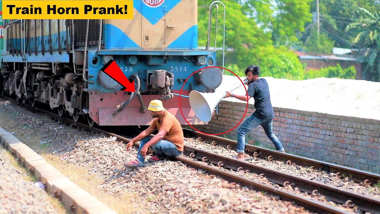 Train Horn Prank The Best Of Train Horn Prank On Railway Station 2021 ...