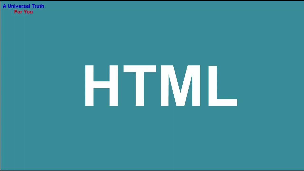 Html Introduction 1 Youtube
