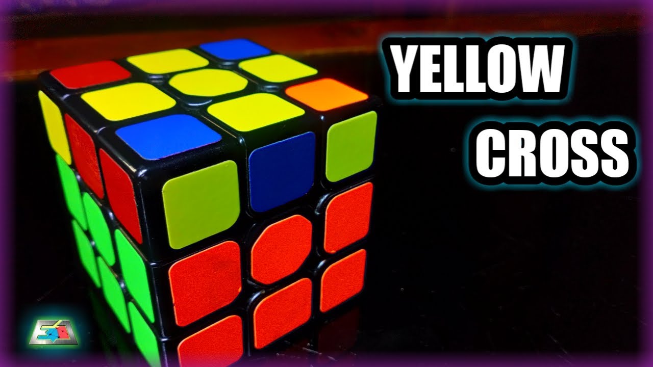 How to solve the YELLOW CROSS in 3by3 rubik cube for third layer - YouTube