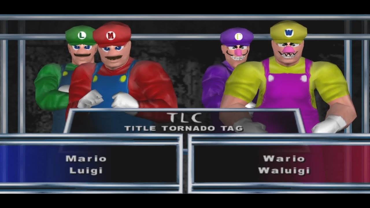 Mario & Luigi vs Wario & Waluigi - WWE Smackdown Here Comes the Pain ...