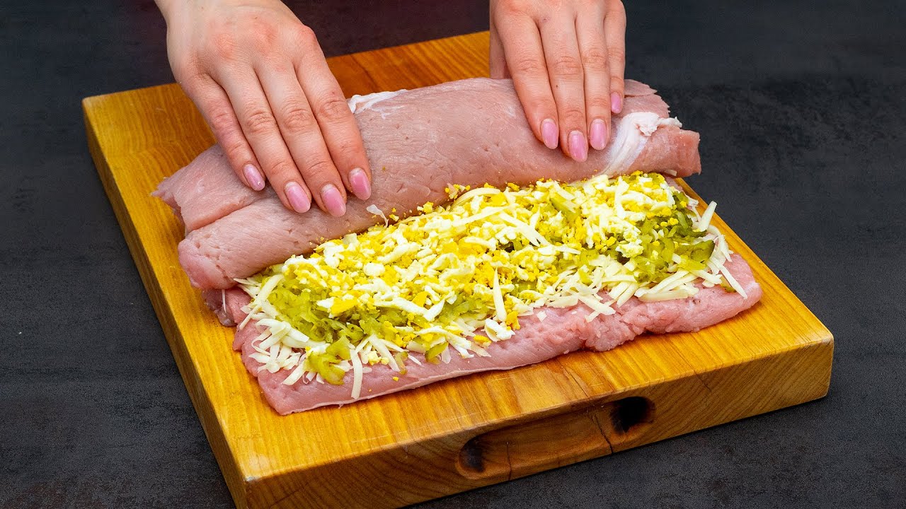 An old German recipe. A delicious roulade made of pork meat! - YouTube