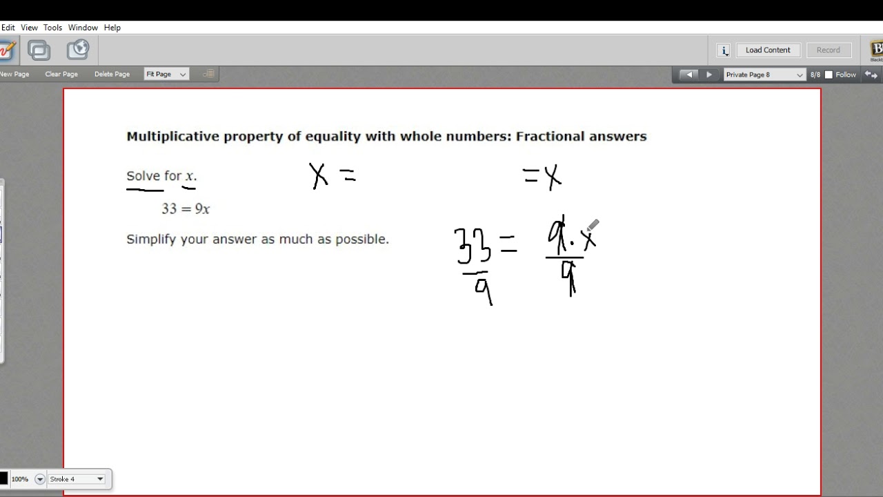Multiplicative Property Of Equality With Whole Numbers Fractional Multiplicative Property Of Equality With Whole Numbers Fractional