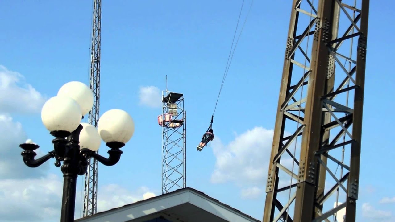 Skycoaster Bungee Ride at Indiana Beach - YouTube
