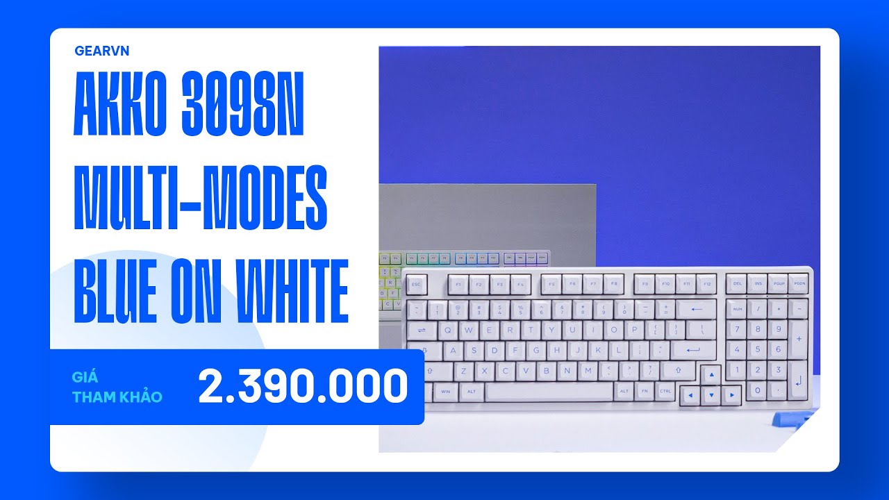 Bàn phím cơ AKKO 3098N Multi-modes Blue On White | QUICK REVIEW - YouTube