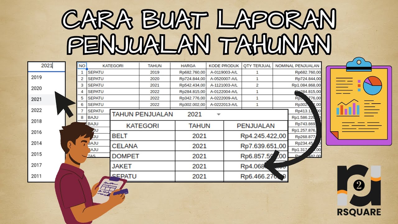 Cara membuat LAPORAN PENJUALAN TAHUNAN sederhana dengan mudah # ...