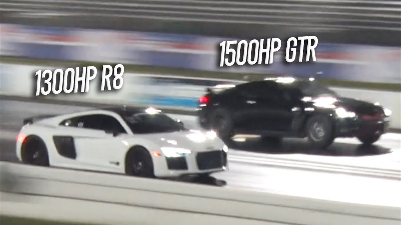 THE CLOSEST RACE OF MY LIFE (1300hp R8 vs 1500hp GTR) - YouTube