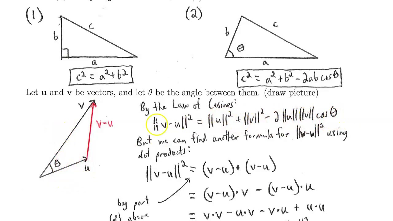 Section 11.3 Dot Products and Projections - YouTube