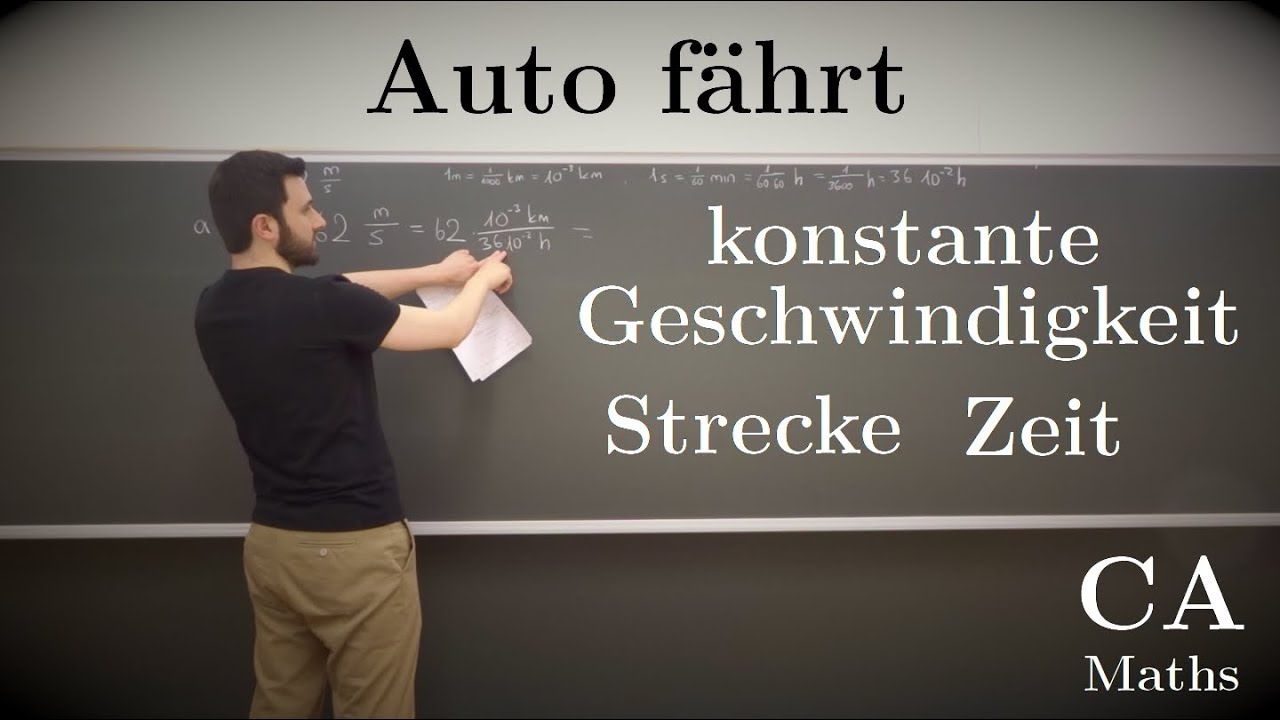 Physik - Aufgabe (Auto mit konstanter Geschwindigkeit) (Mechanik) - YouTube