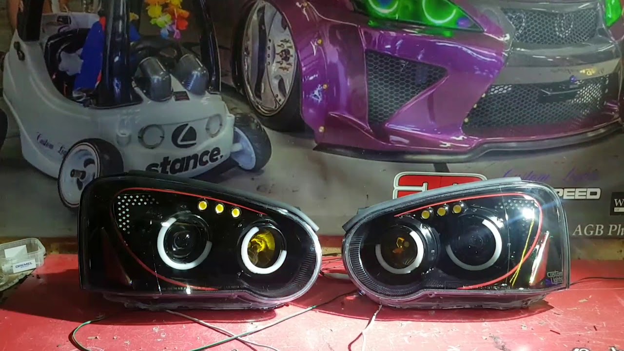 Subaru blobeye custom headlights - YouTube