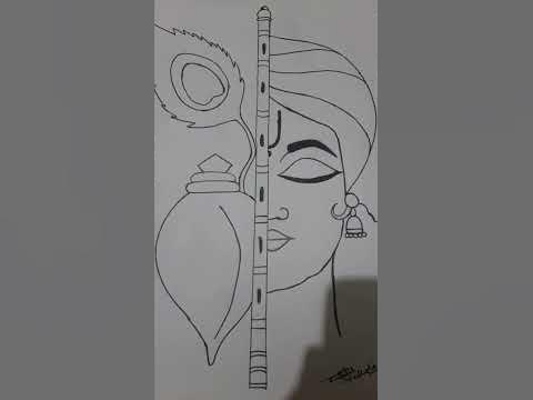 Beautiful Krishna Ji Drawing || Kanha ji Drawing || Kanhaiya #shorts # ...