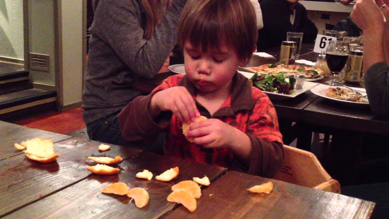 Tyler peeling orange 1/11/2013 - YouTube