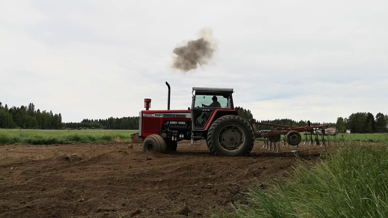 Massey Ferguson 2805 cultivating - YouTube