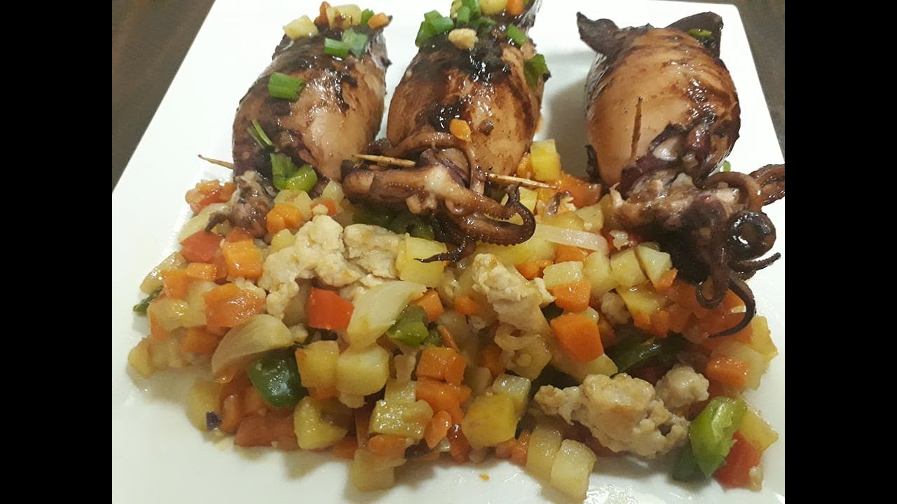 Rellenong Pusit with Sauce - YouTube