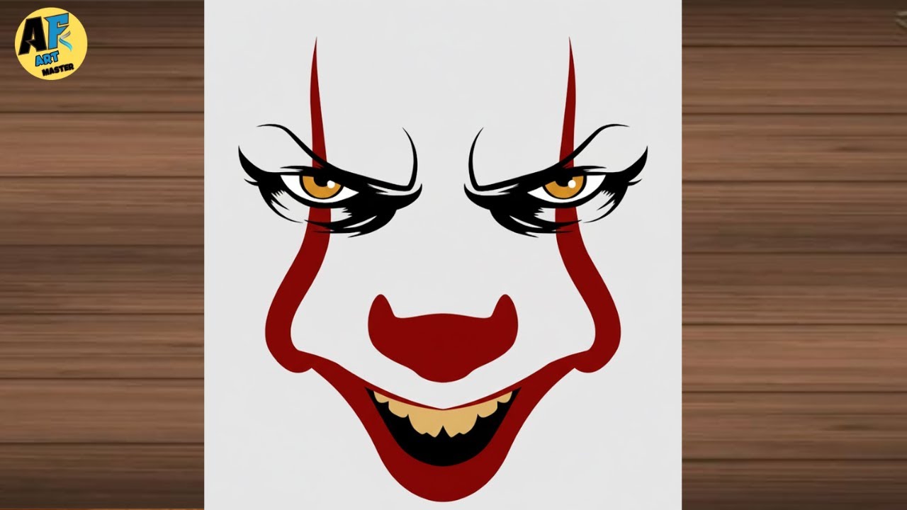 How to draw Pennywise Face drawing |Draw pennywise the dancing drawing ...