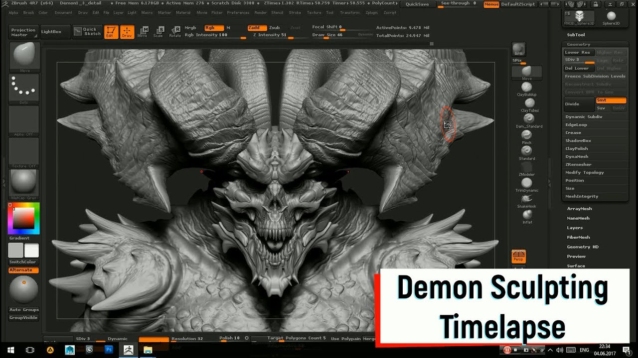 Demon Sculpting Timelapse - YouTube