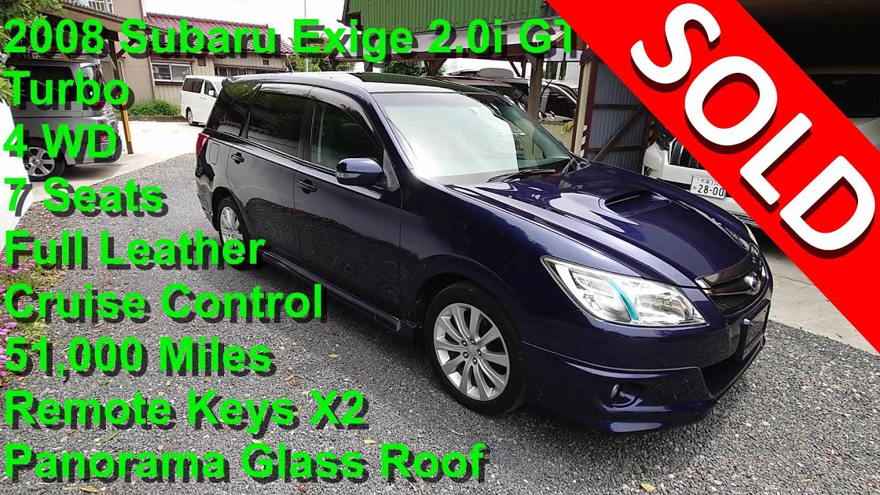 2008 Subaru Exiga 2.0i GT 4WD 51.000 Miles. 7 Seats. - YouTube