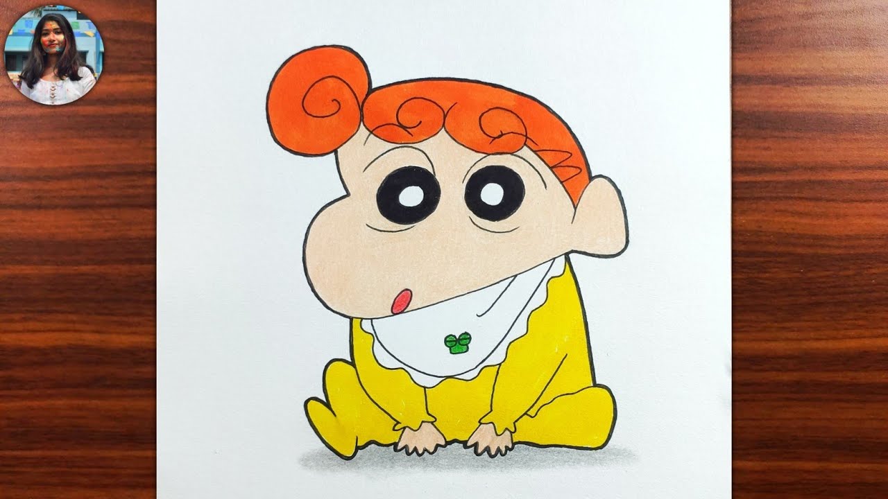 How to draw Himawari from Shinchan ( shinchan ) step by step | Shinchan ...