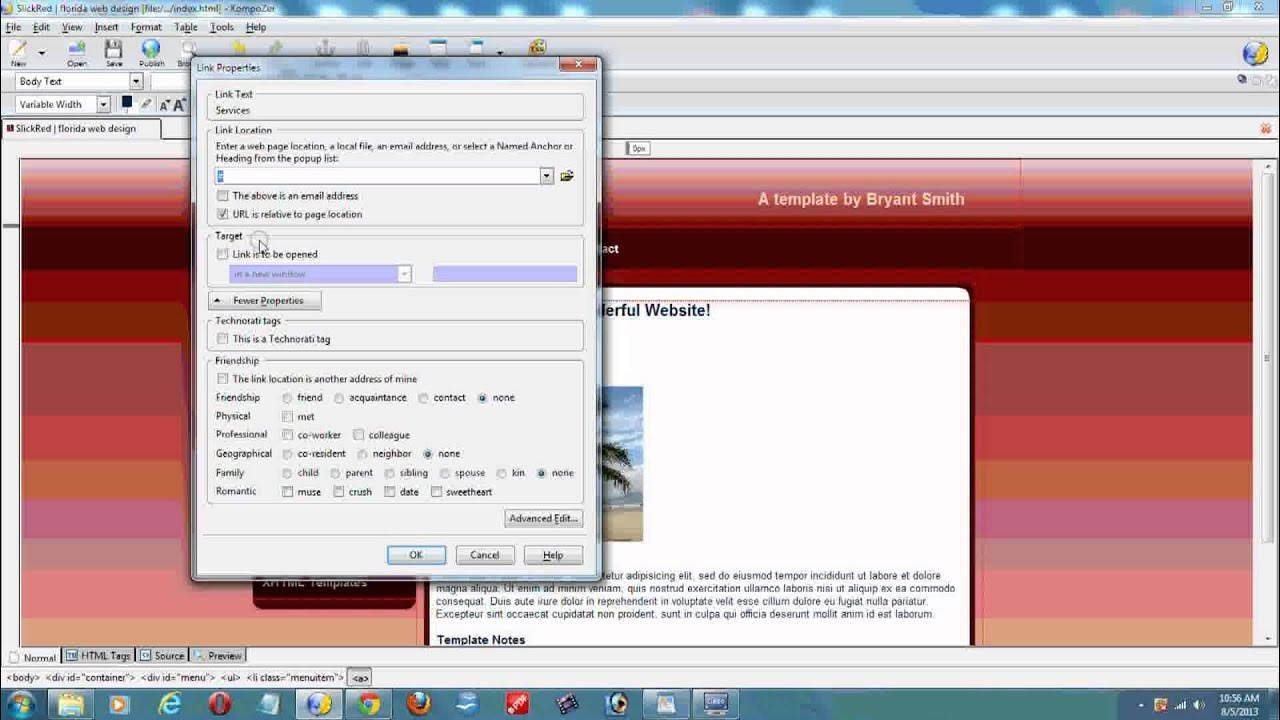 How To Create A Simple HTML Website With Kompozer - YouTube