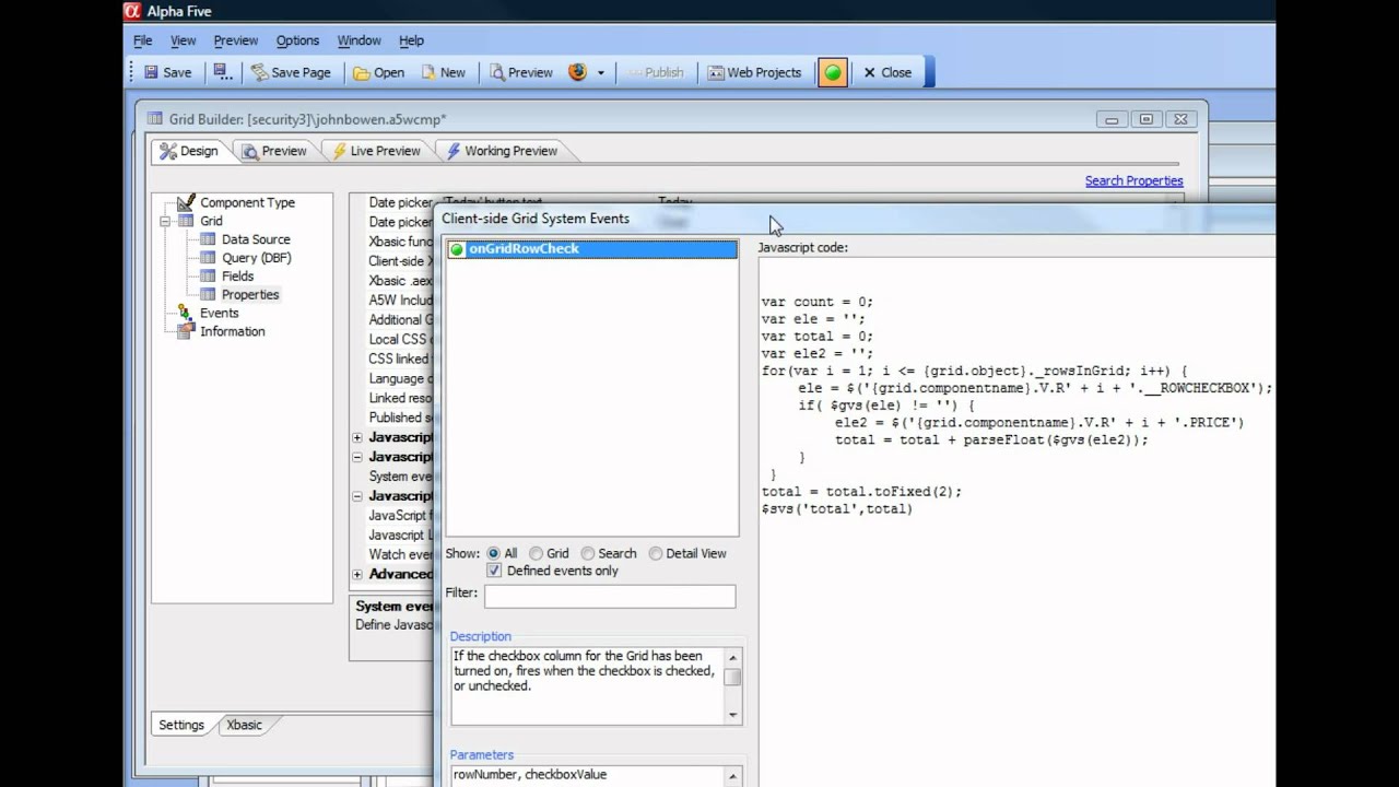 V11 Using Javascript To Total Values In A Column For The Checked Rows Youtube 3315