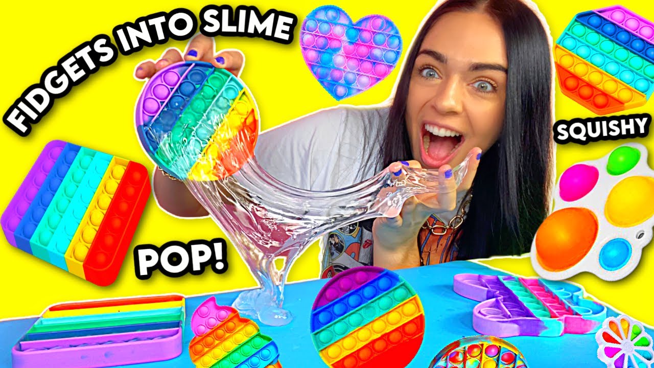 Mixing FIDGET TOYS into SLIME!!! Nichole Jacklyne - YouTube